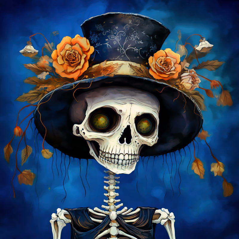 Halloween Skeleton 100% Cotton Fabric Panel Block FLIP-AA5089 – Saphie ...