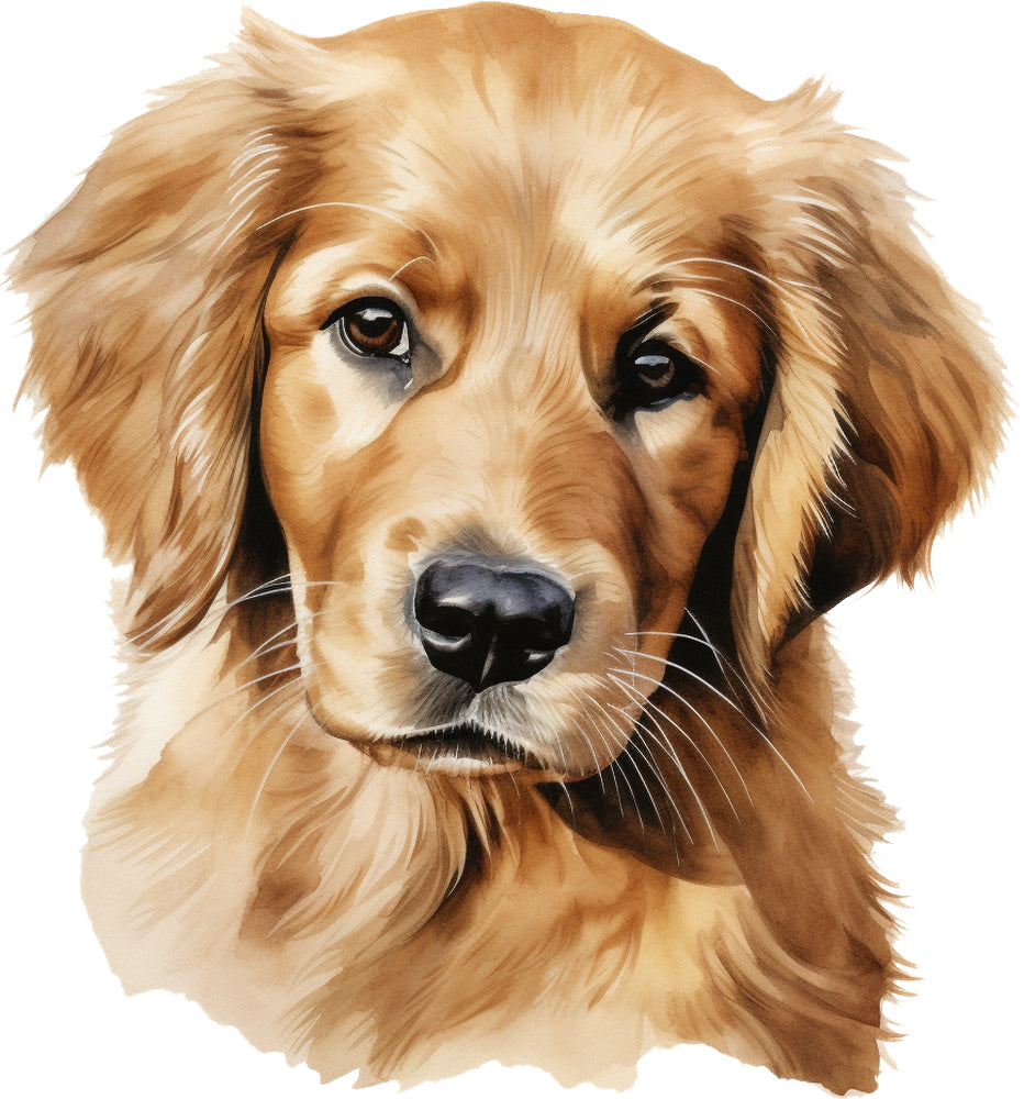 Golden Retriever Puppy 100% Cotton Fabric Panel Block AD416 – Saphie's ...