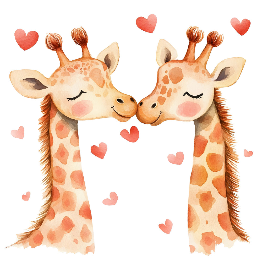Giraffes With Hearts 100% Cotton Fabric Panel Block AD738 – Saphie's ...
