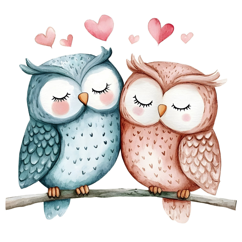 Owls & Hearts 100% Cotton Fabric Panel Block AD742 – Saphie's Fabrics