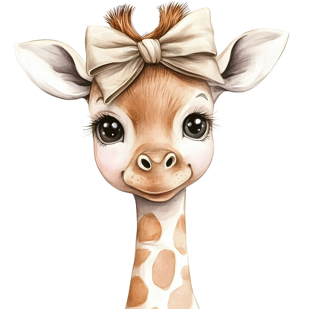 Giraffe Wearing Bow 100% Cotton Fabric Panel Block AD745 – Saphie's Fabrics