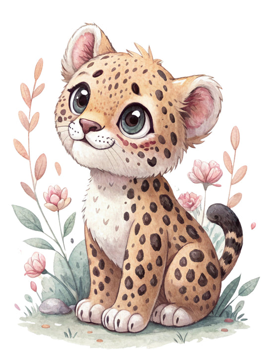 Leopard Cub 100% Cotton Fabric Panel Block FLIP-AE104 – Saphie's Fabrics