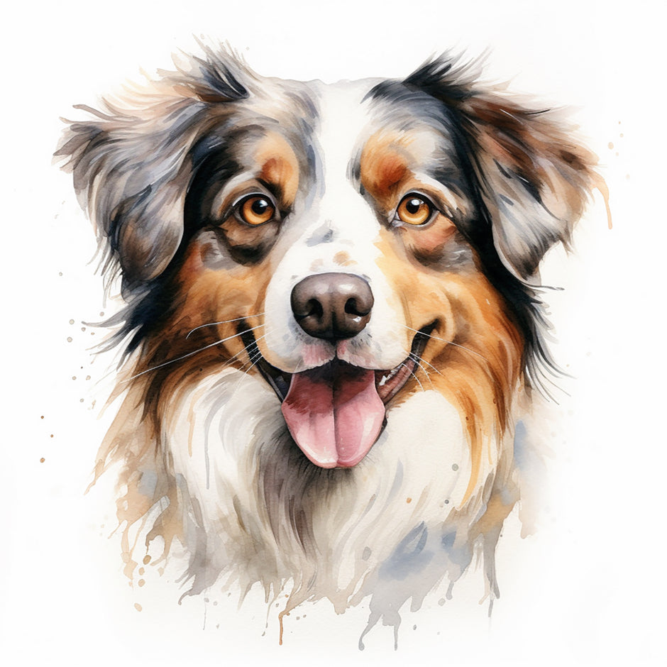Australian Shepherd Dog 100% Cotton Fabric Panel Block AE411 – Saphie's ...