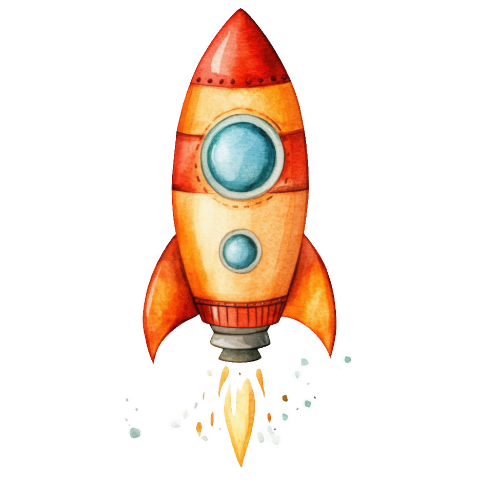 Rocket Ship 100% Cotton Fabric Panel Block AH196 – Saphie's Fabrics