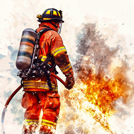 Firefighter Fireman 100% Cotton Fabric Panel Block FLIP-CC187 – Saphie ...