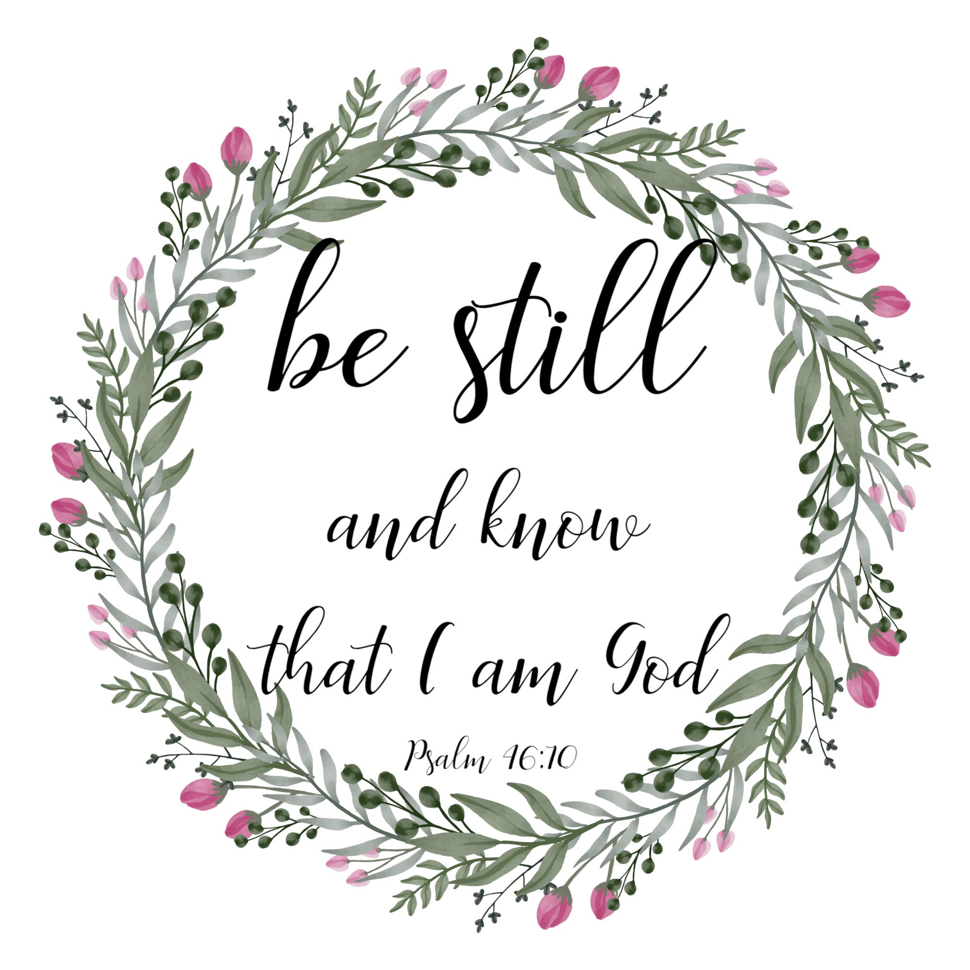 Bible Verse Psalm 46:10 Scripture 100% Cotton Fabric Panel Block | Qui ...