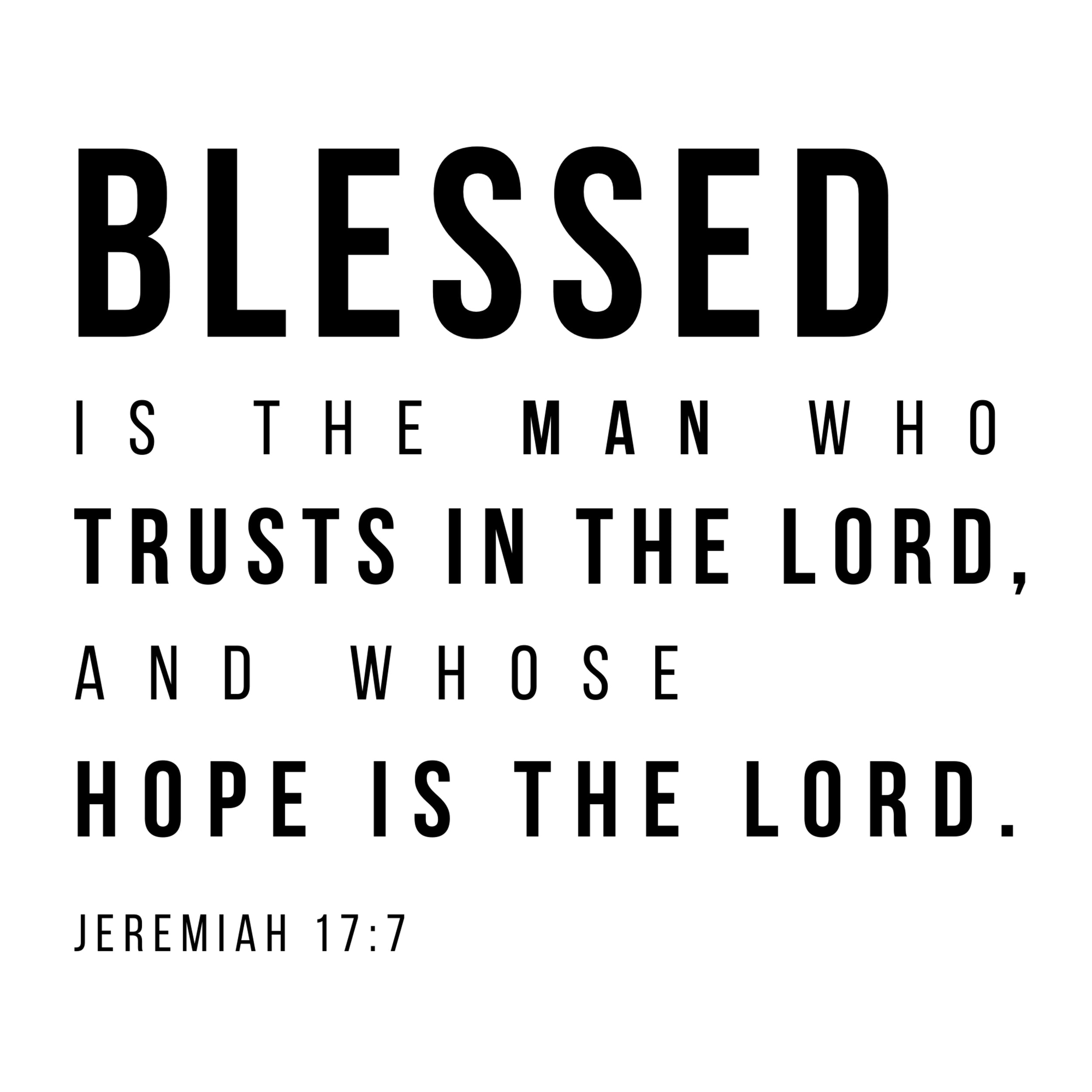 Jeremiah 17:7 Scripture 100% Cotton Fabric Panel Block | Quilting Sewi ...