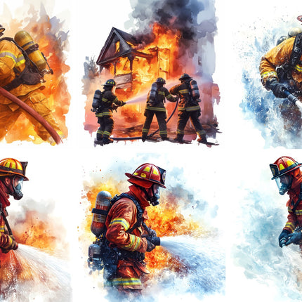 6 Piece 3"x3" Firefighter 100% Cotton Fabric Panel Squares Quilting Bl ...