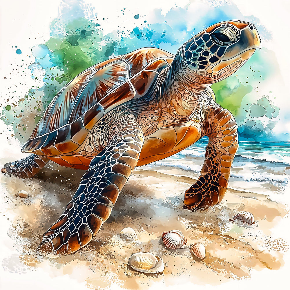 Sea Turtle 100% Cotton Fabric Panel Block | Quilting Sewing Square L41 ...