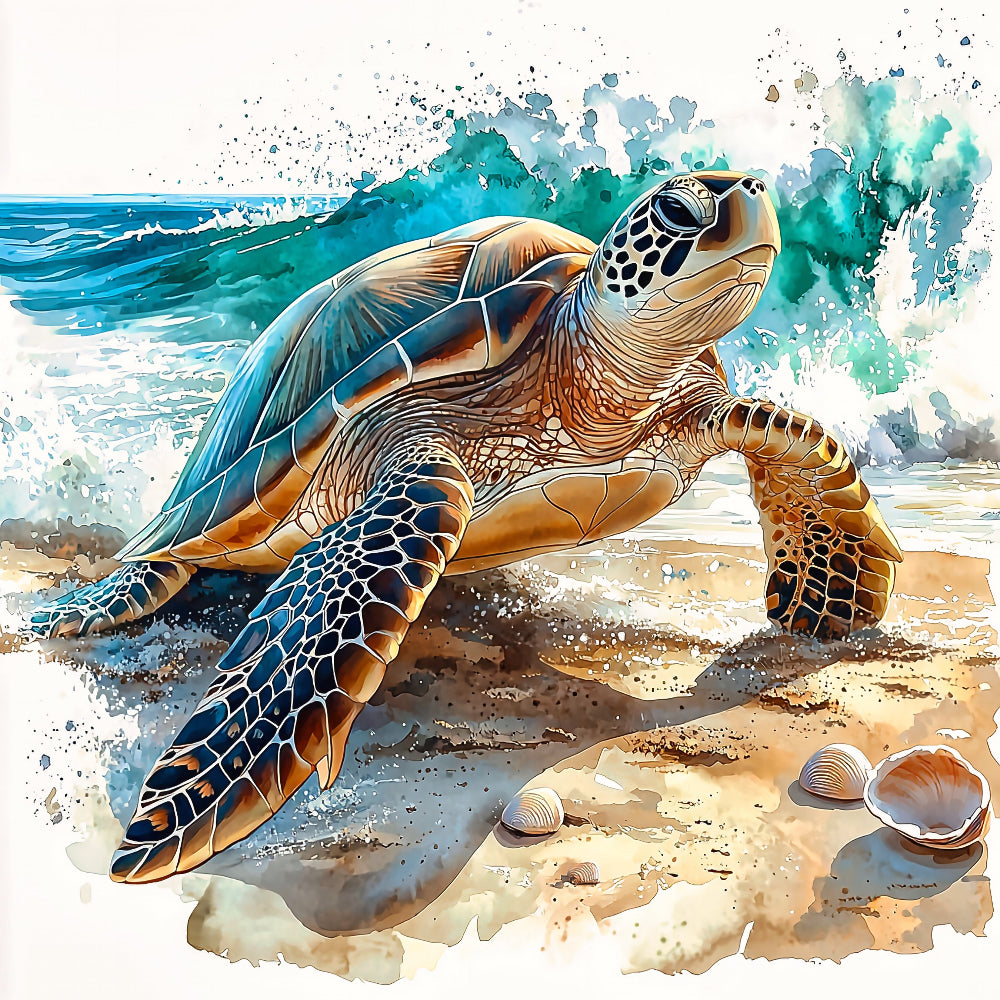 Sea Turtle 100% Cotton Fabric Panel Block | Quilting Sewing Square L41 ...
