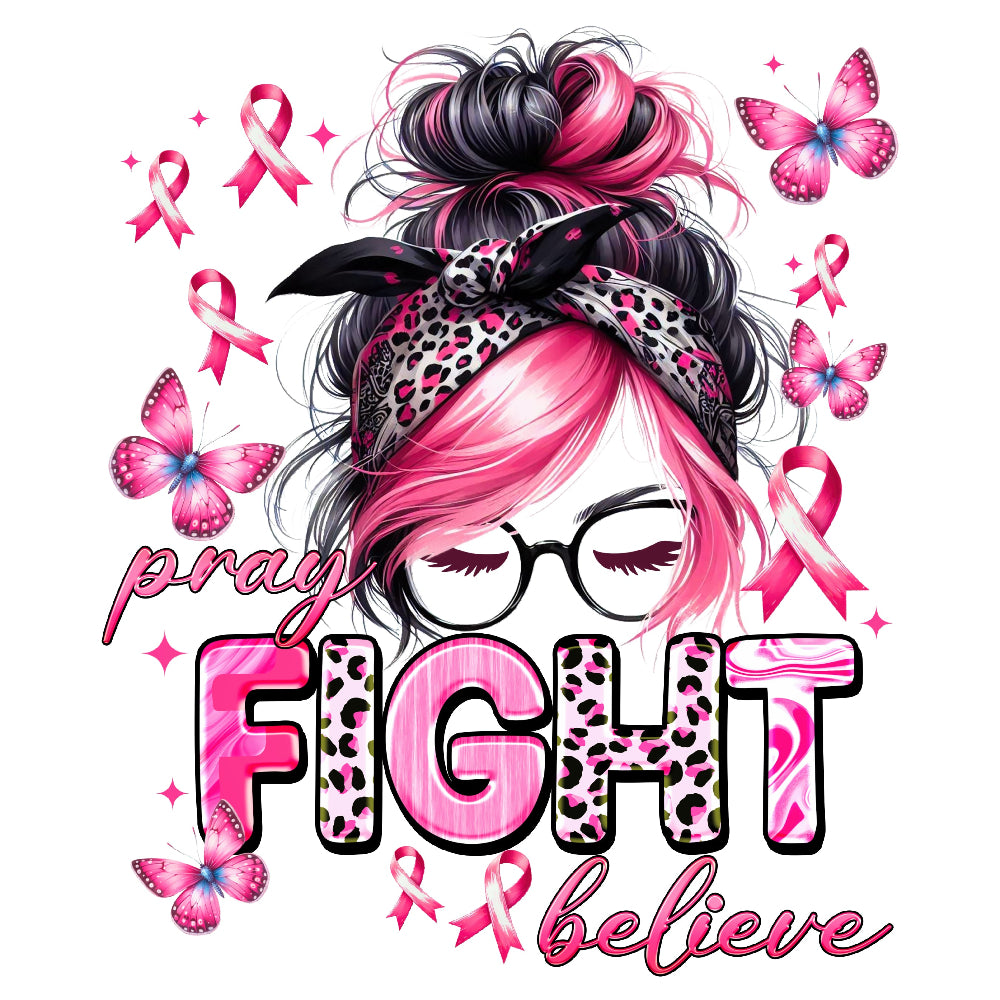 Cancer Awareness Pink Ribbon 100% Cotton Fabric Panel Block | Quilting ...