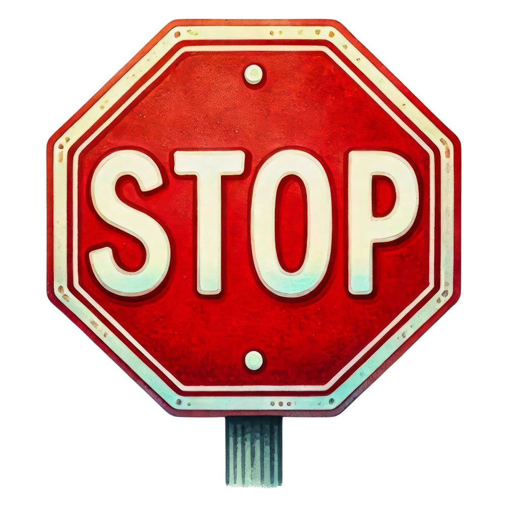 Construction Stop Sign 100% Cotton Fabric Panel Block | Quilting Sewin ...