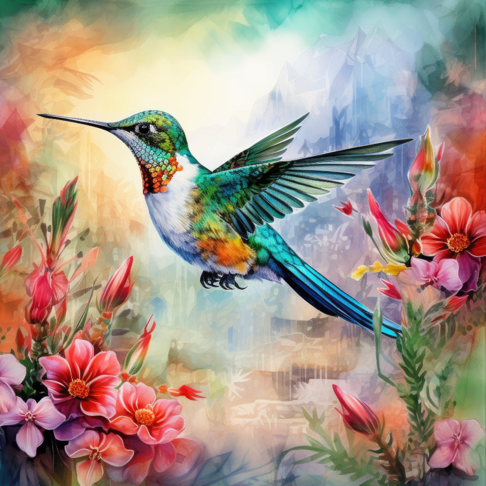 Hummingbird 100% Cotton Fabric Panel Block | Quilting Sewing Square Q3 ...