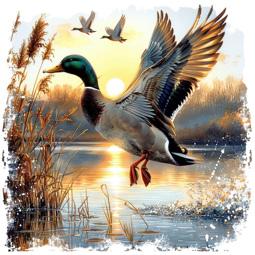 Mallard Duck 100% Cotton Fabric Panel Block | Quilting Sewing Square R ...