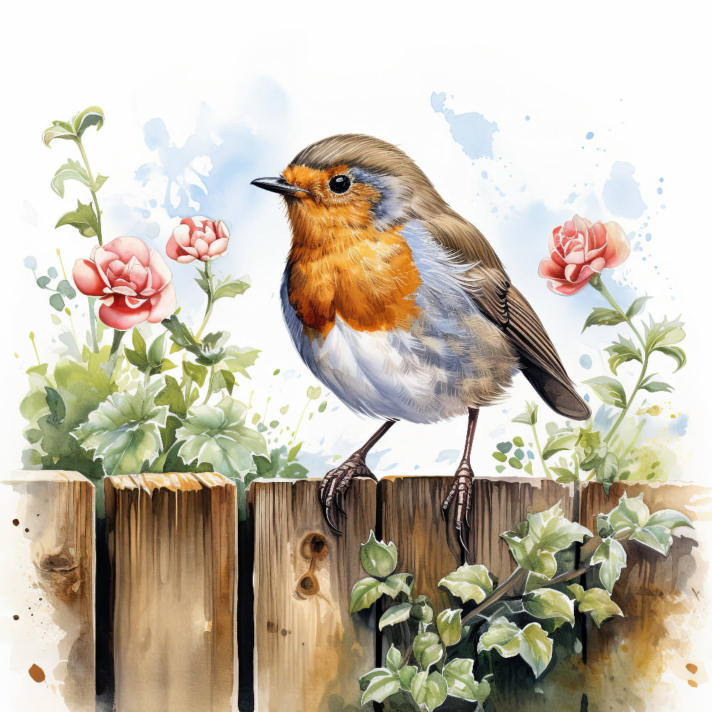 Robin Bird 100% Cotton Fabric Panel Block | Quilting Sewing Square SC7 ...